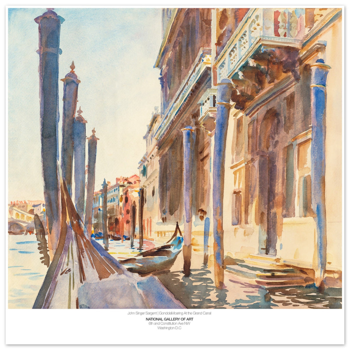 John Singer Sargent Poster - Gondola Mooring At The Grand Canal ...